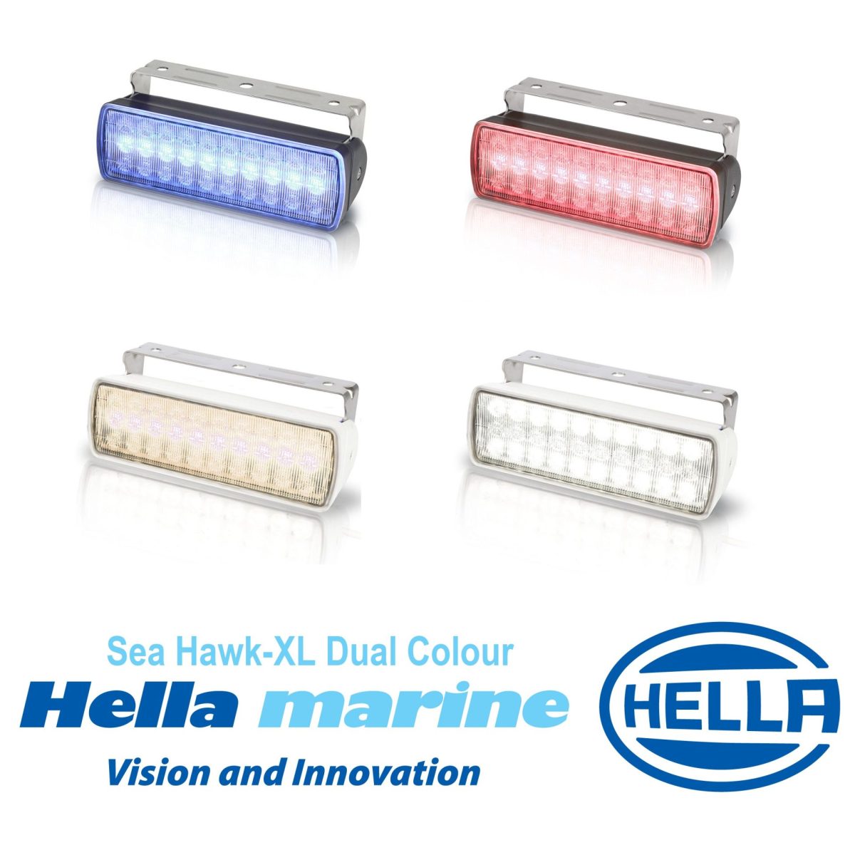 Sea Hawk-XL Dual Colour LED Floodlights - Hella Marine